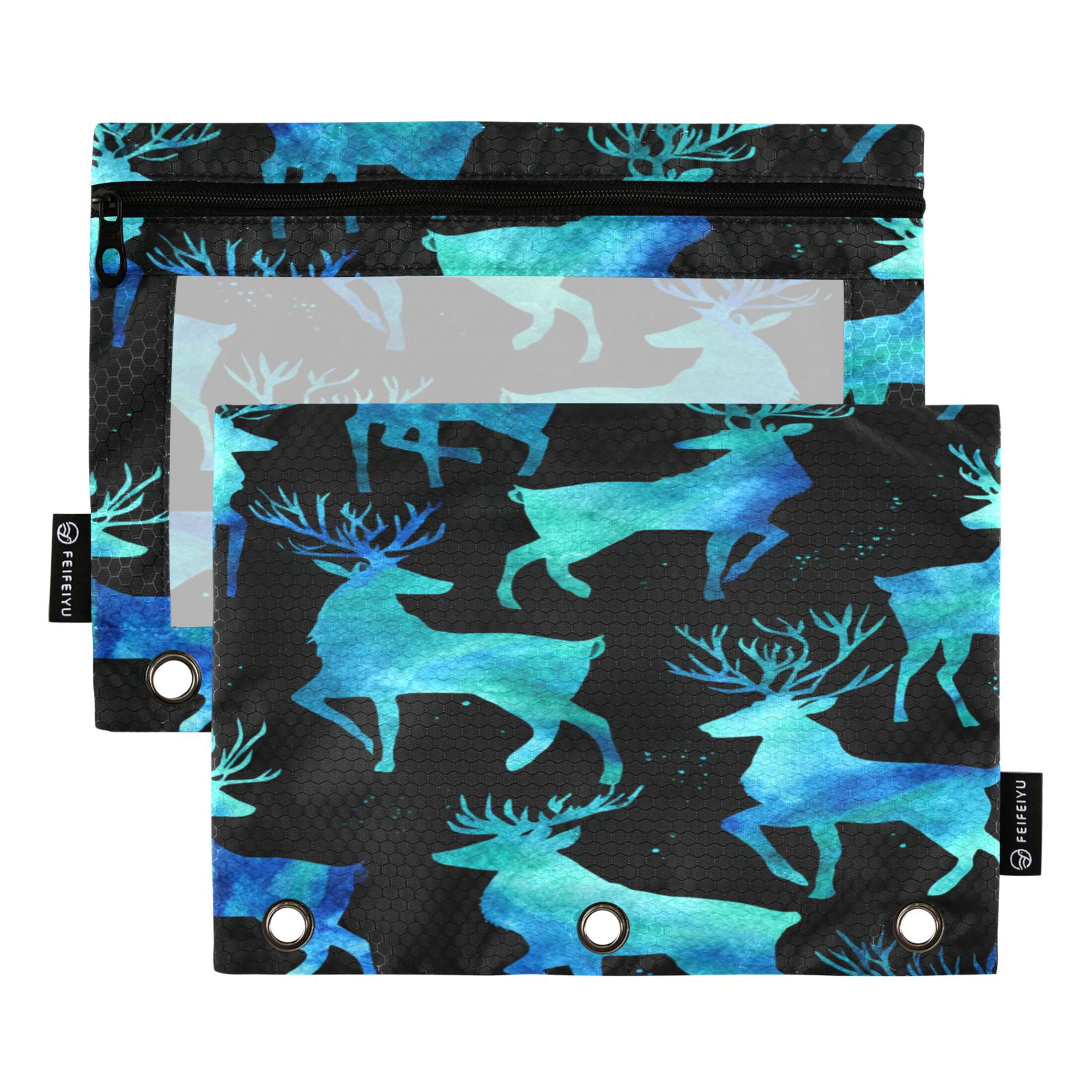 2 Pcs 3 Ring Binder Pouch Water Resistant Clear PVC Pencil Pouch for ...