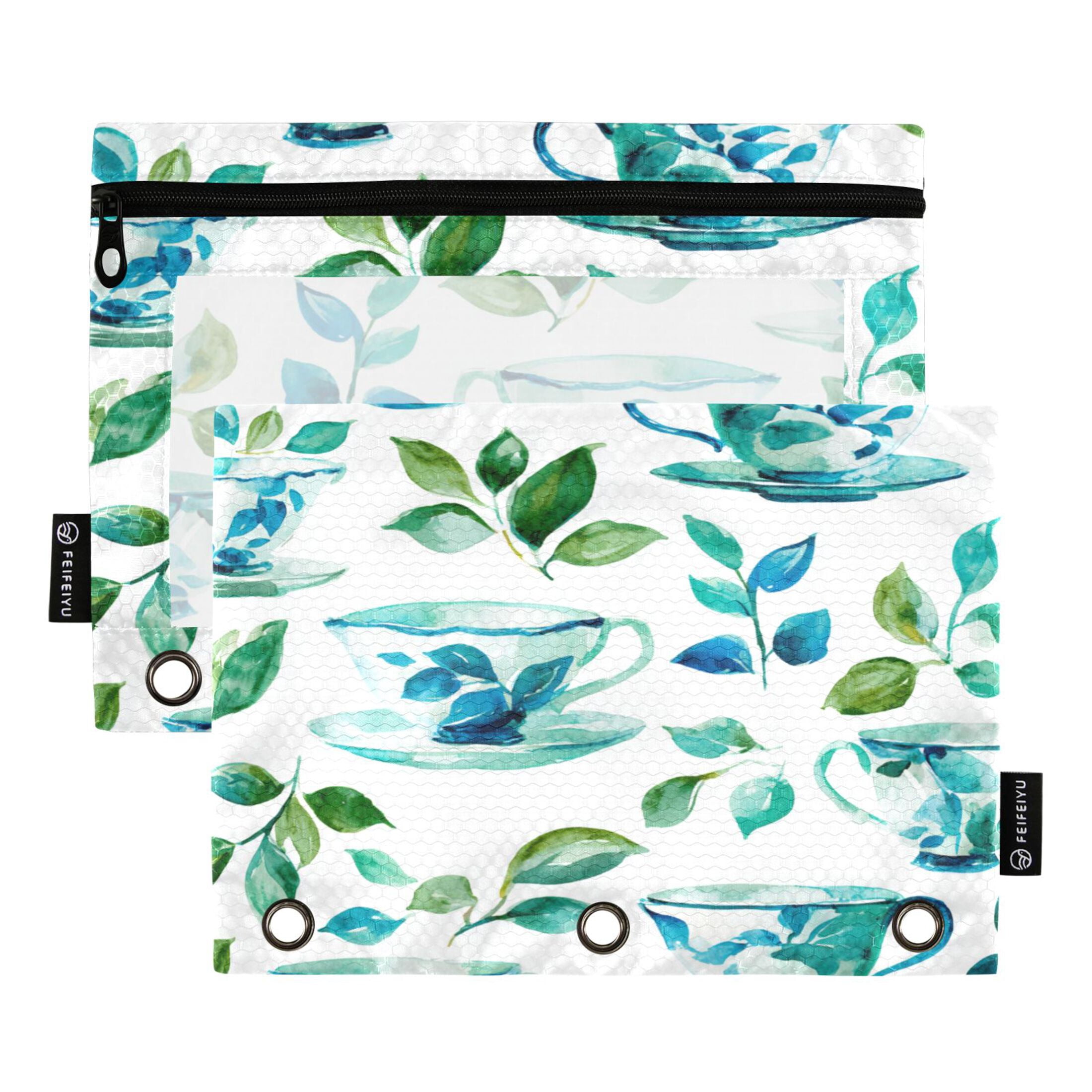 2 Pcs 3 Ring Binder Pouch Water Resistant Clear PVC Pencil Pouch for ...
