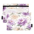2 Pcs 3 Ring Binder Pouch Water Resistant Clear PVC Pencil Pouch for ...