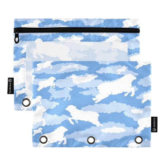 2 Pcs 3 Ring Binder Pouch Water Resistant Clear PVC Pencil Pouch for ...