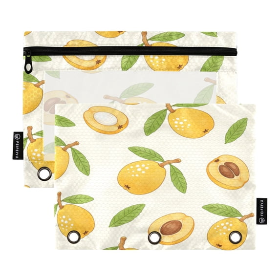 2 Pcs 3 Ring Binder Pouches, Foldable File Folders with Clear PVC ...