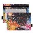 2 Pcs 3 Ring Binder Pouches, Foldable File Folders with Clear PVC ...