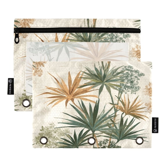 2 Pcs 3 Ring Binder Pouches, Foldable File Folders with Clear PVC ...