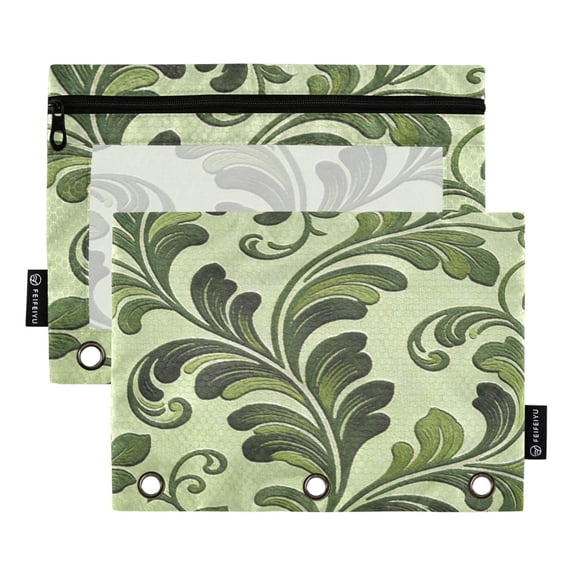 2 Pcs 3 Ring Binder Pouches, Foldable File Folders with Clear PVC ...