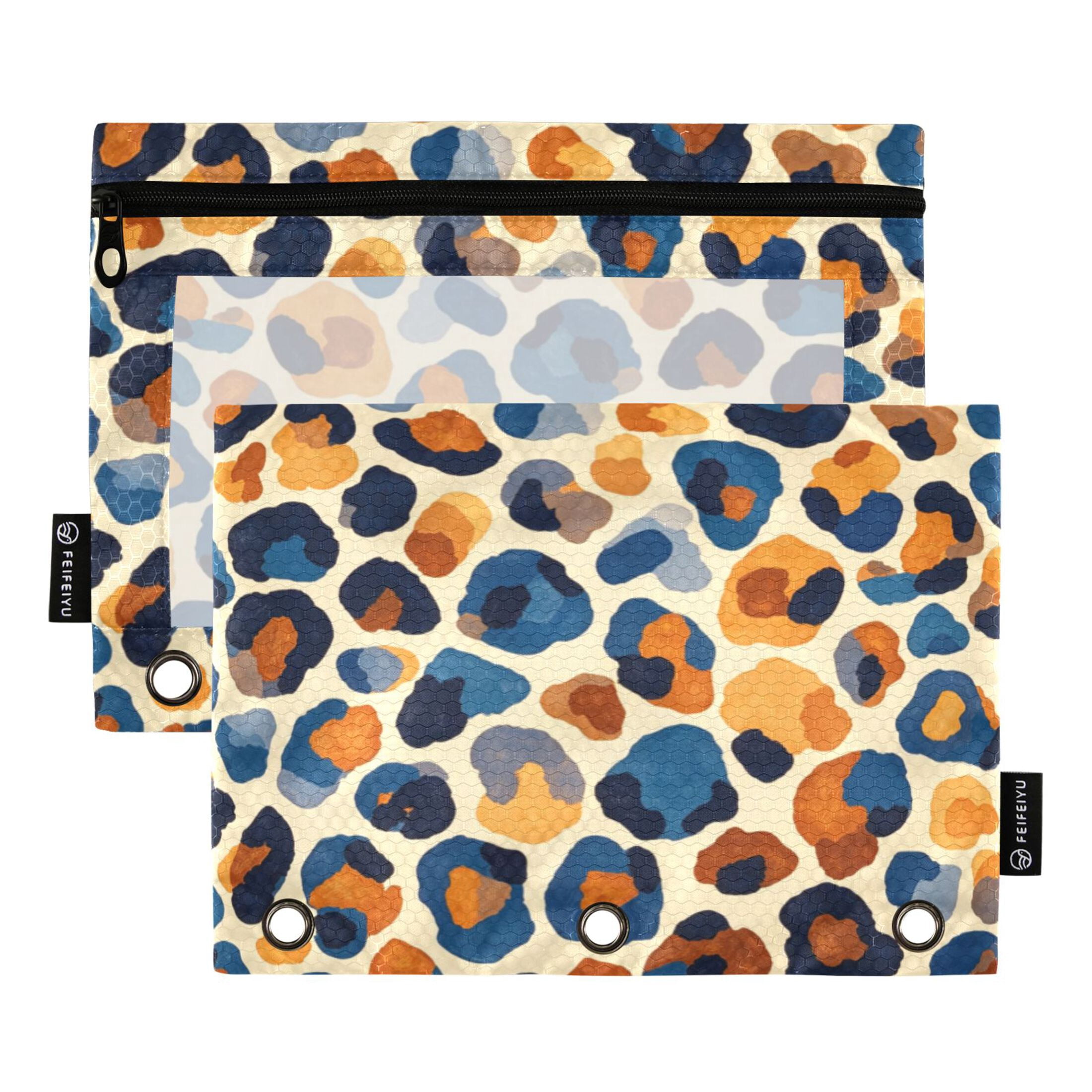 2 Pcs 3 Ring Binder Pouches, Foldable File Folders with Clear PVC ...