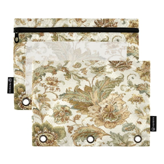 2 Pcs 3 Ring Binder Pouches, Foldable File Folders with Clear PVC ...
