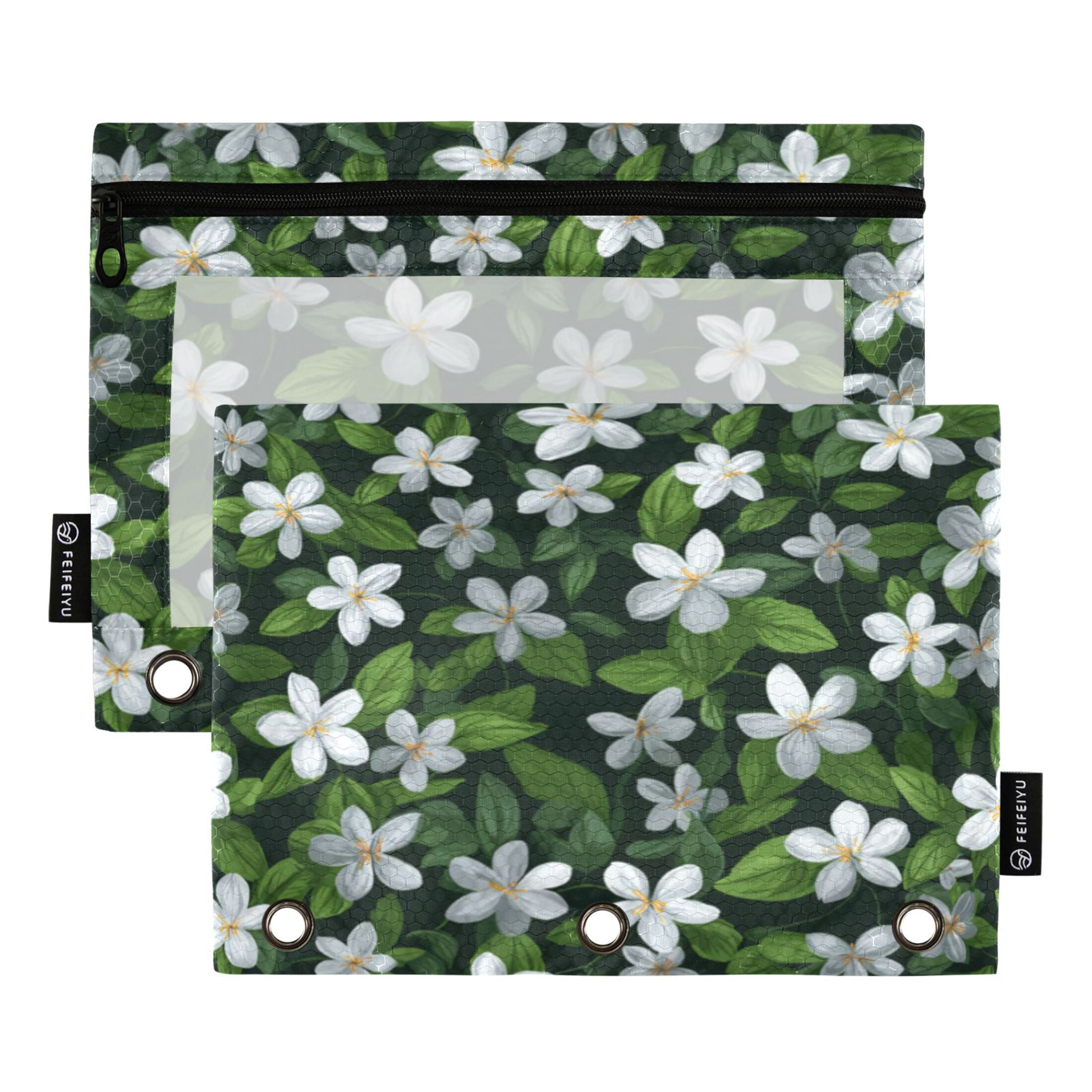 2 Pcs 3 Ring Binder Pouches, Foldable File Folders with Clear PVC ...