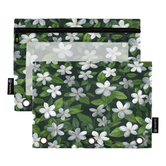2 Pcs 3 Ring Binder Pouches, Foldable File Folders with Clear PVC ...