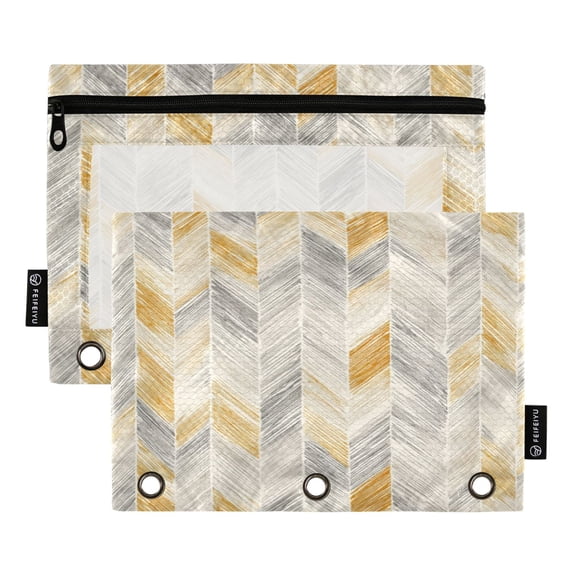 2 Pcs 3 Ring Binder Pouches, Foldable File Folders with Clear PVC ...