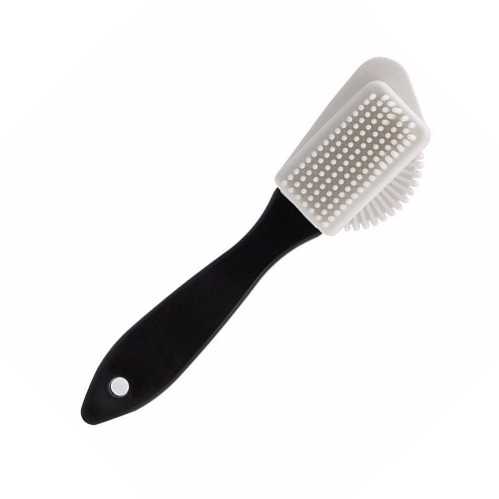 2 Pcs 3-Sided Shoes Cleaning Brush for Suede & Nubuck - Soft Plastic ...