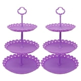 2 Pcs 3-Tier Cupcake Stand Fruit Plate Cakes for Wedding Home Birthday ...