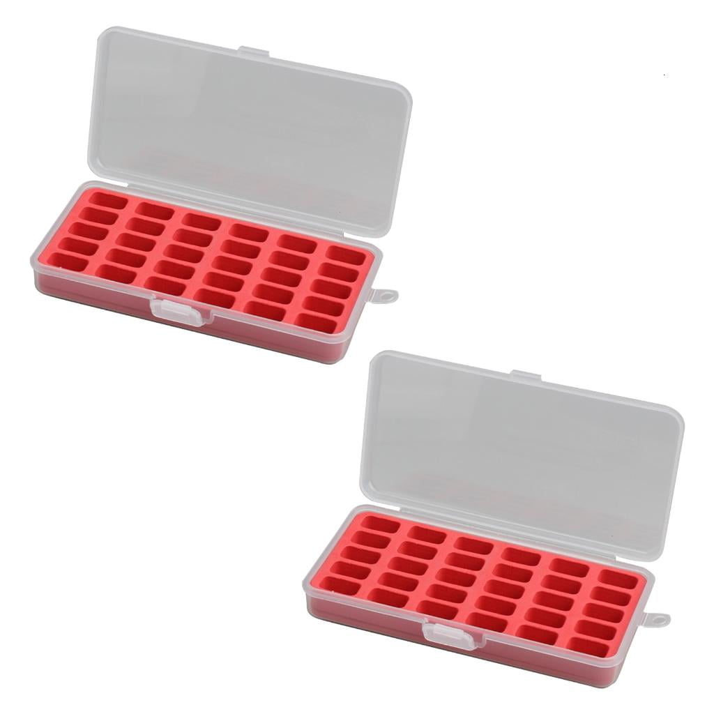 2 Pcs 30 Grids Bobbin Storage Box with Lid Bobbins Organisers Bobbins ...