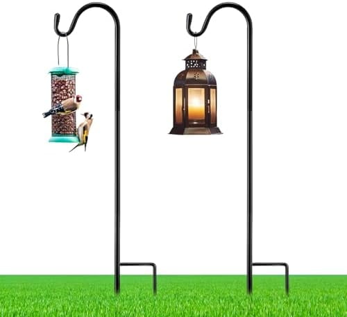 2 Pcs 30 Inch Shepherds Hook for Outdoor Adjustable Bird Feeder Pole ...