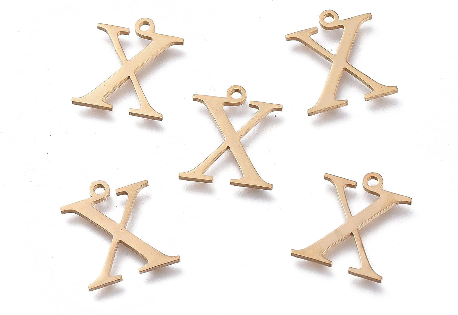 2 Pcs 304 Stainless Steel Alabet Charms Greek Alabet Pendant Golden ...