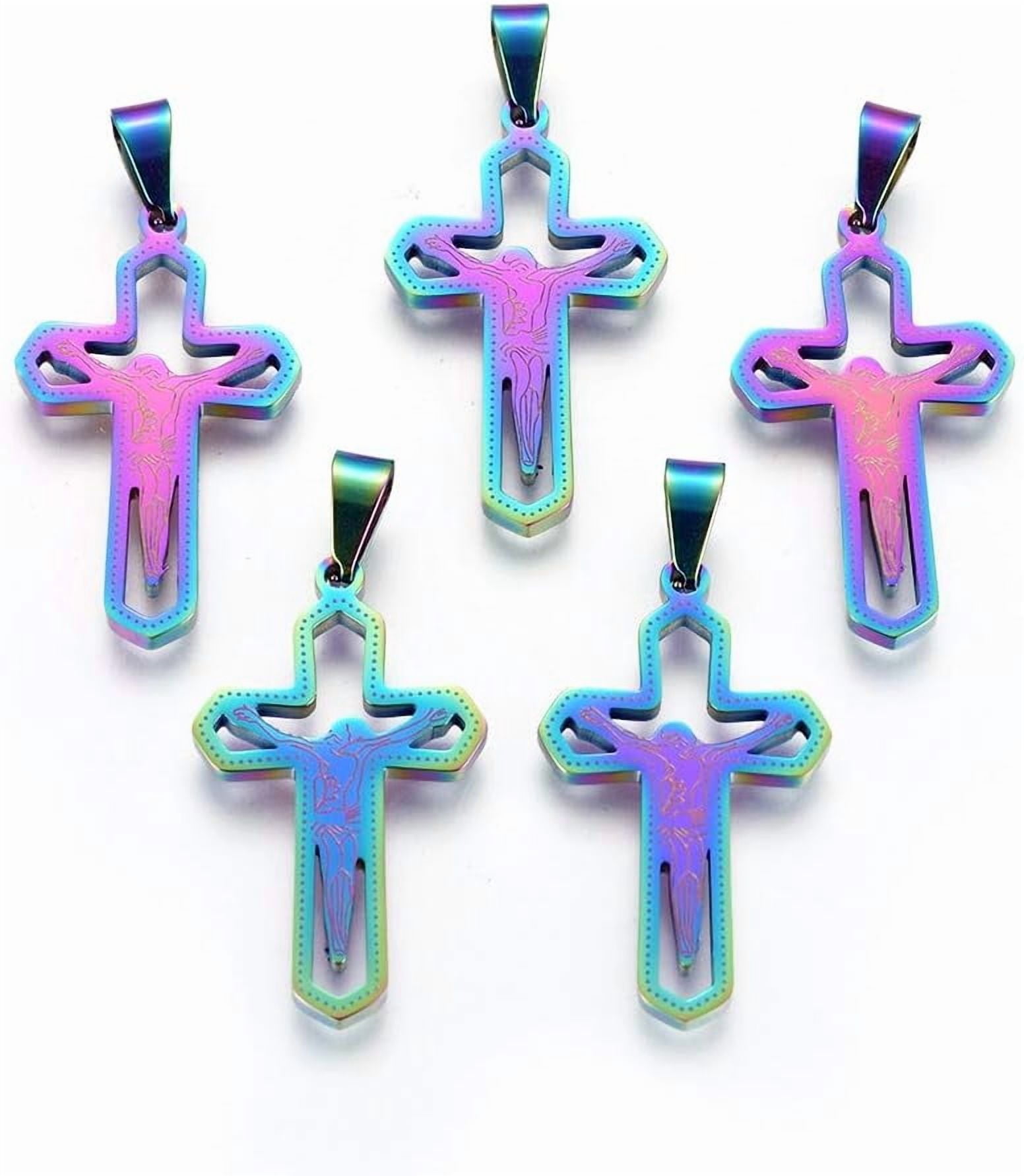 2 Pcs 304 Stainless Steel Cross Pendants Crucifix Cross Pendant ...