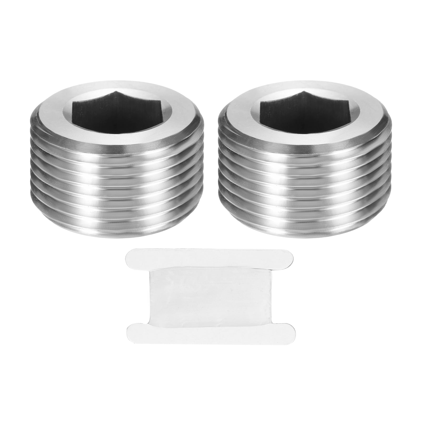 2 Pcs 304 Stainless Steel Pipe Plug 1" NPT Male Internal Hex Thread ...