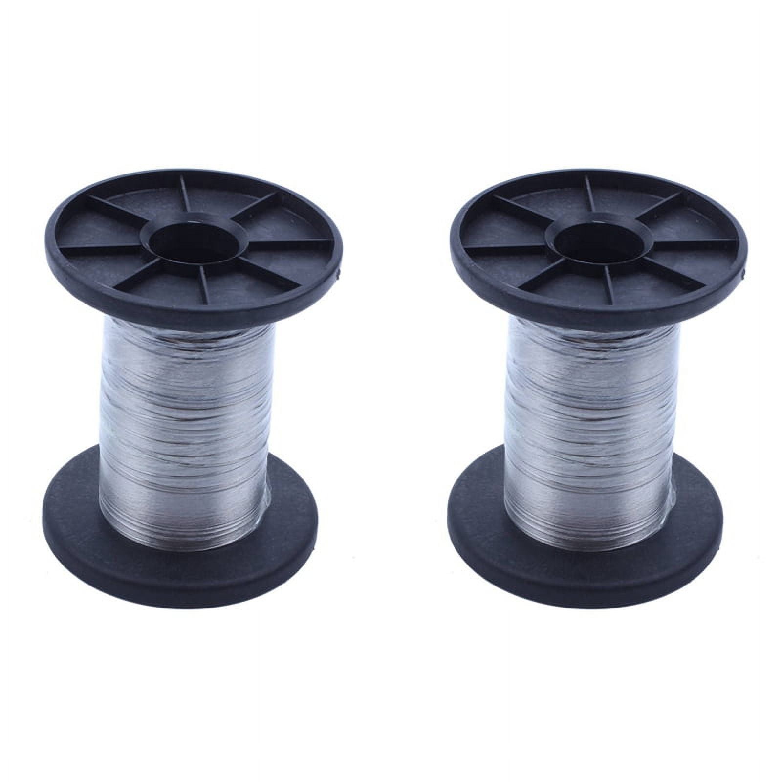 2 Pcs 30M 304 Stainless Steel Wire Roll Single Bright Hard Wire Cable ...