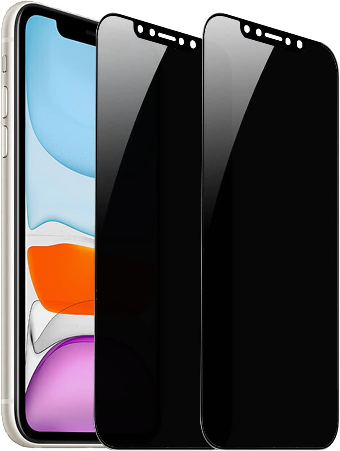 2-Pack 360 Degree Privacy Tempered Glass Protector, Anti-Spy, Anti-Peep ...