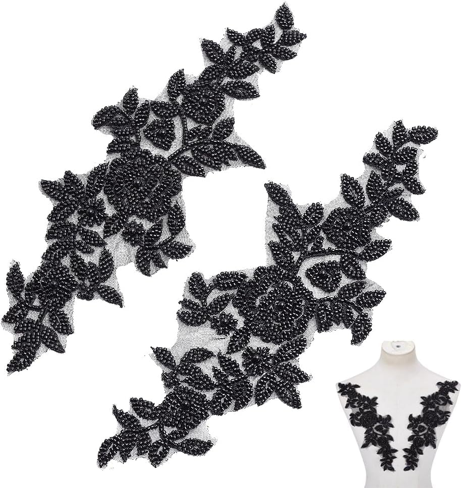 2 Pcs 3D Lace Applique Patches Sew on Embroidery Lace Flower Patches ...