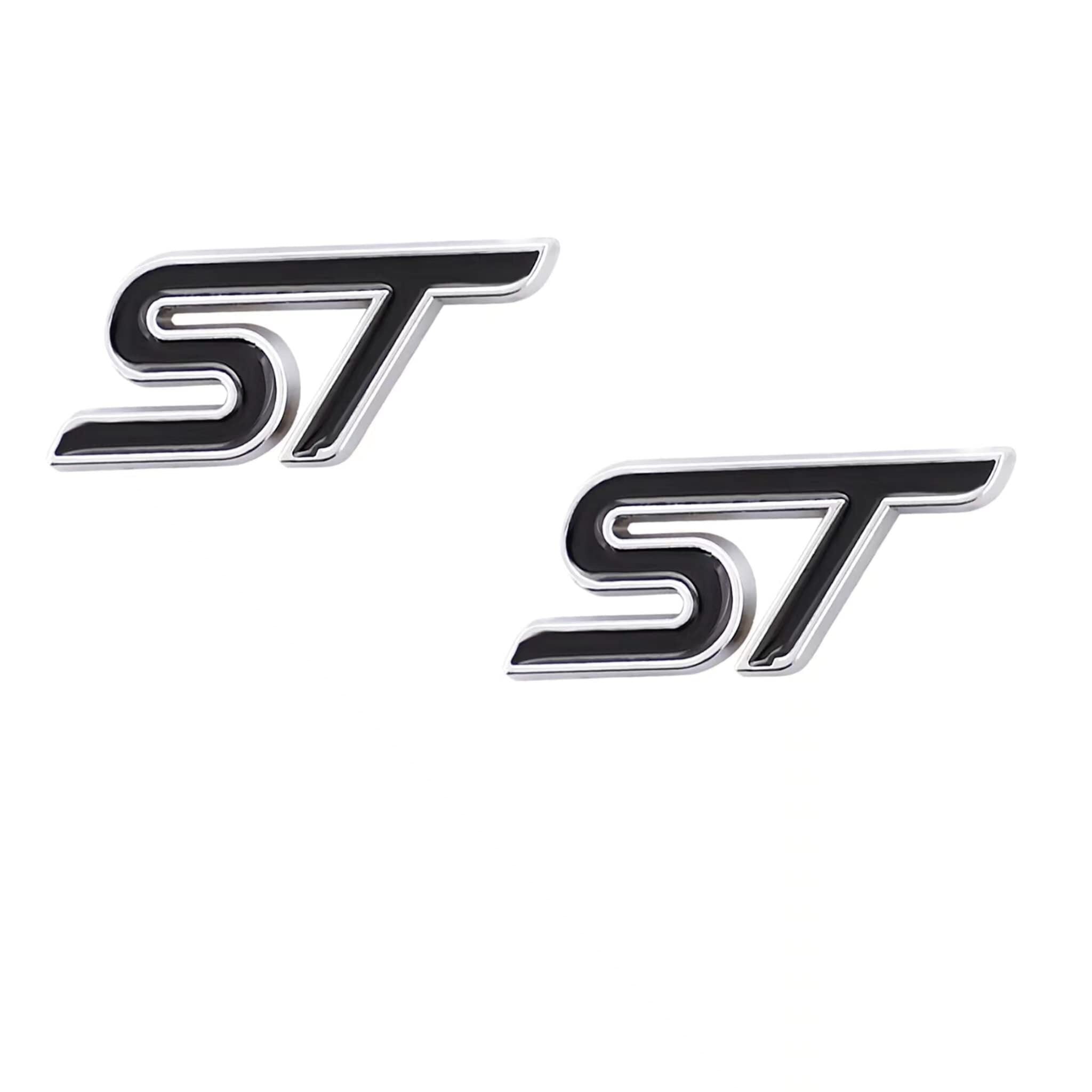 2 Pcs 3D Metal ST Emblem Logo ST Badge Sticker Decal Car Hood Truck ...
