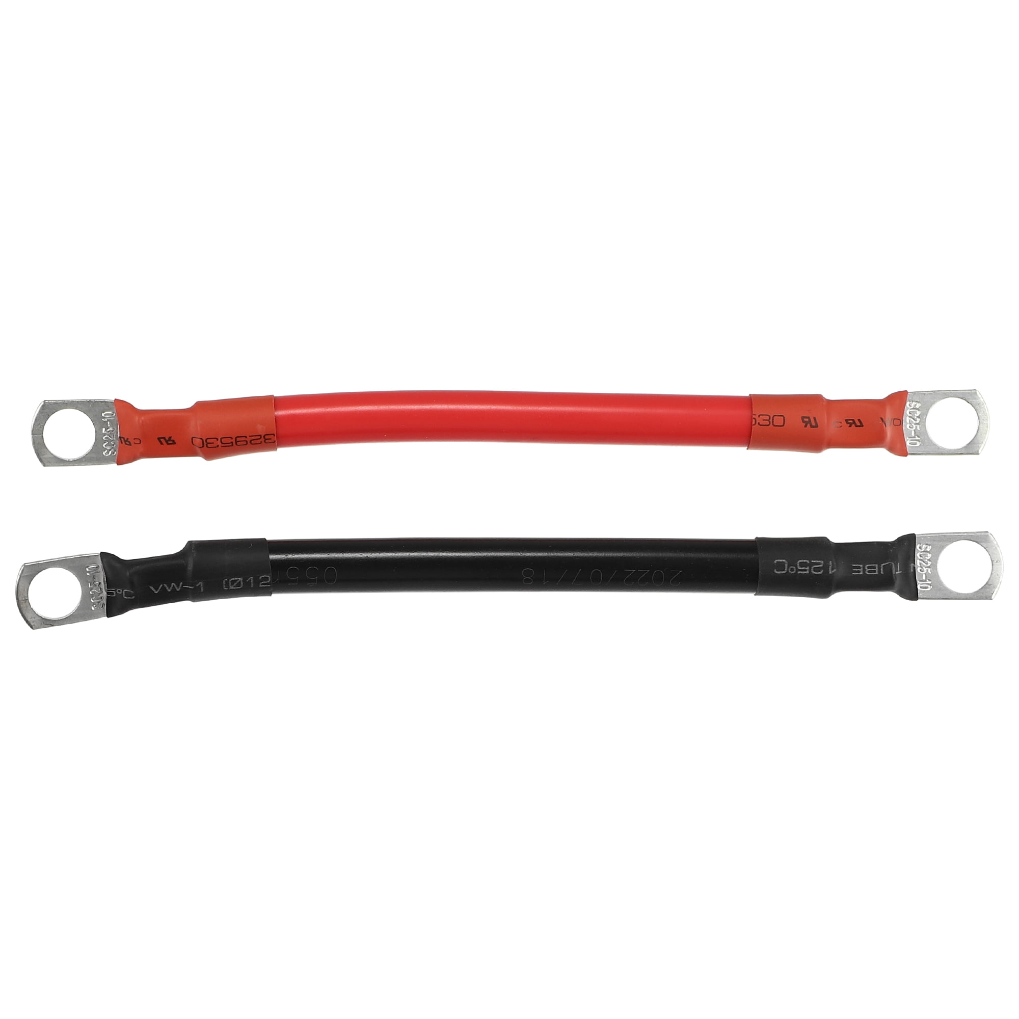 2 Pcs 4 AWG Gauge 10mm Ring Terminal 15cm Fully Assembled Battery ...