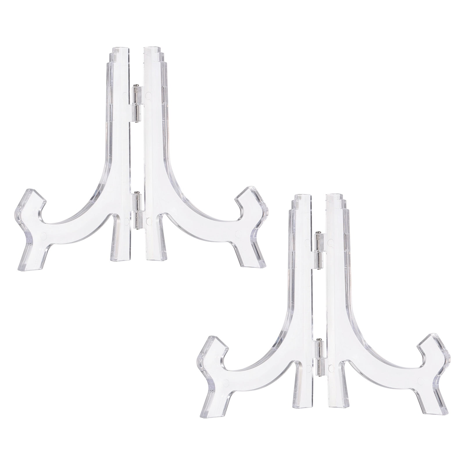 2 Pcs 4" Acrylic Easel Display Stand, Folding Plate Display Stands ...