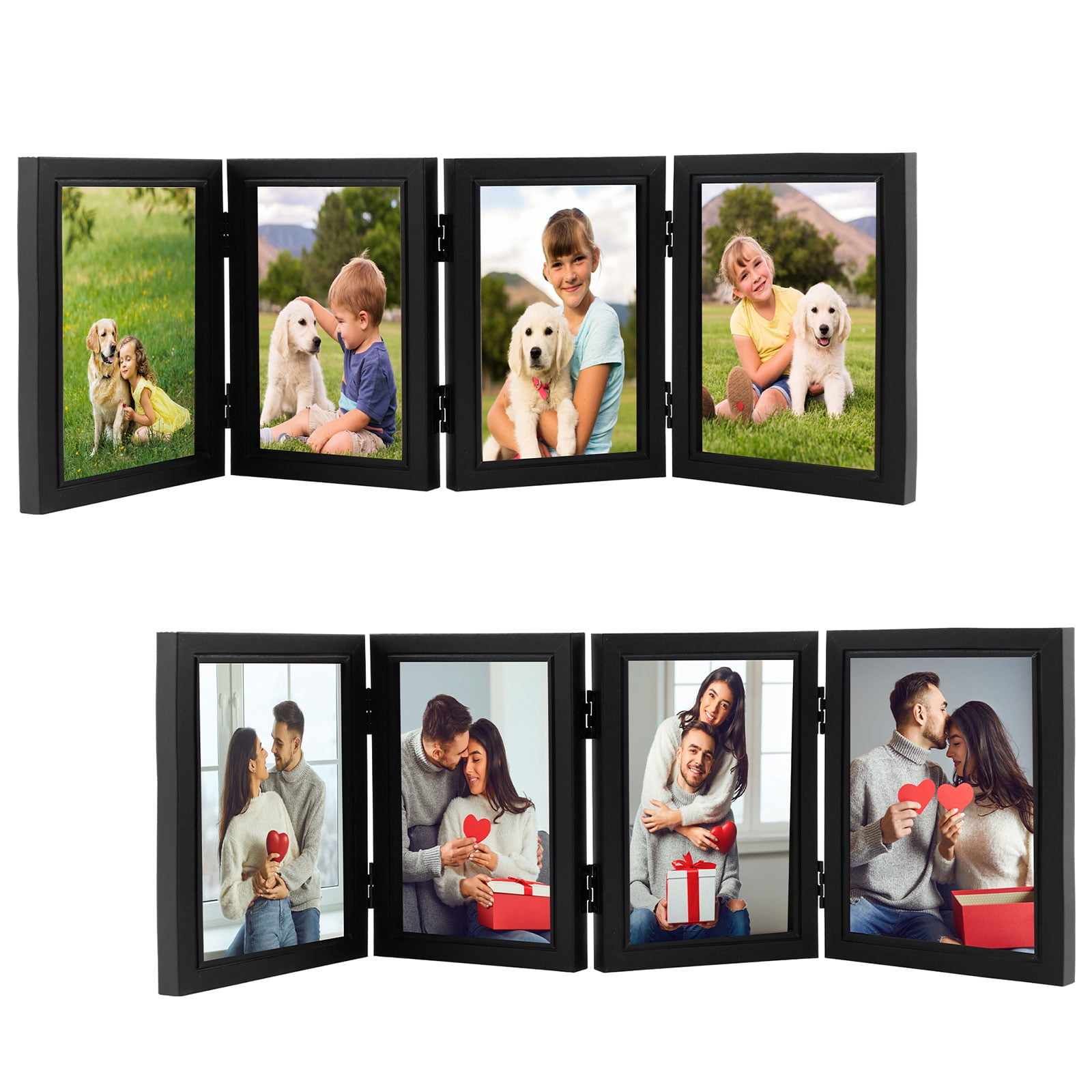 2 Pcs 4 Folding Hinged Picture Frame with High Definition Plexiglass ...