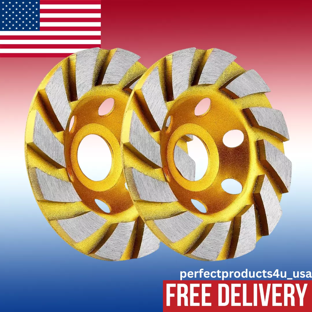 2 Pcs 4 Inch Diamond Segment Grinding Wheel Disc Grinder Cup Concrete ...