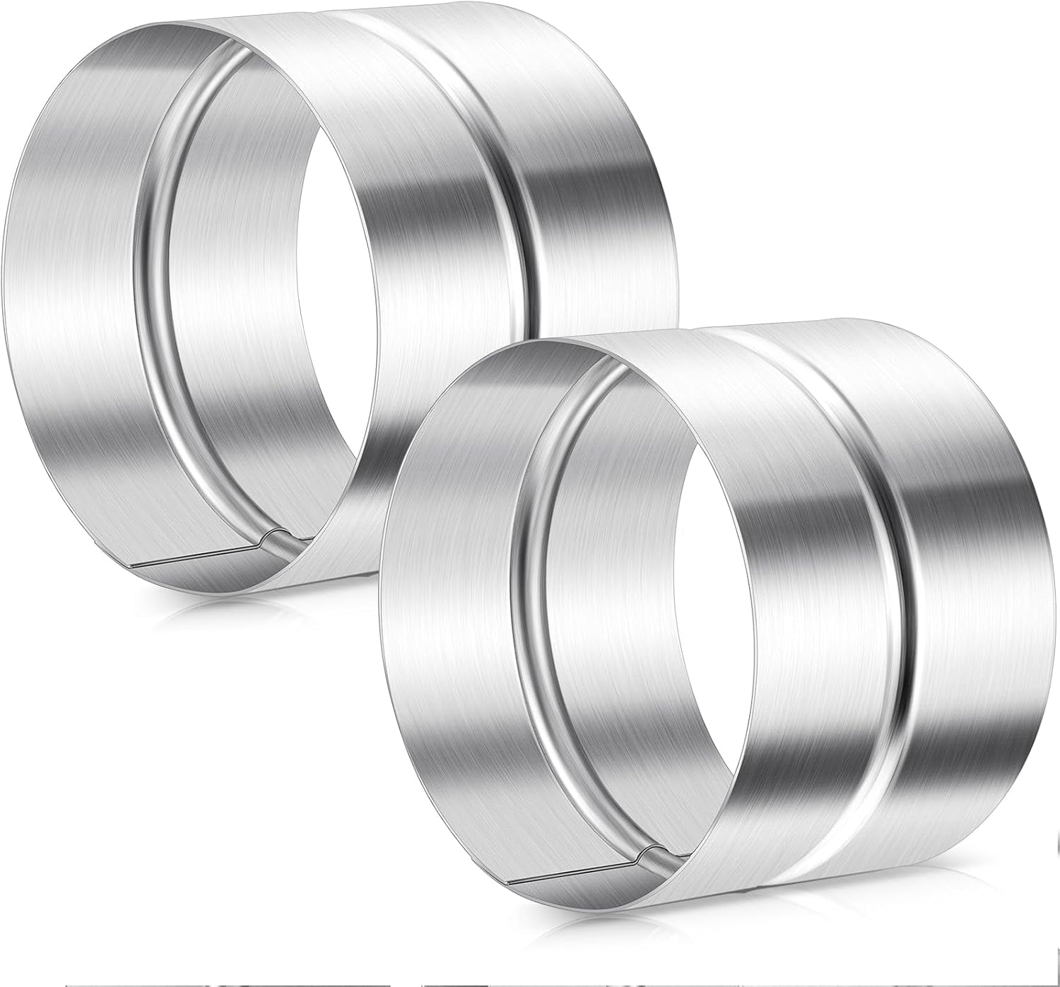 2 Pcs 4 Inch Galvanized Steel Metal Duct Connector Ventilation Duct ...