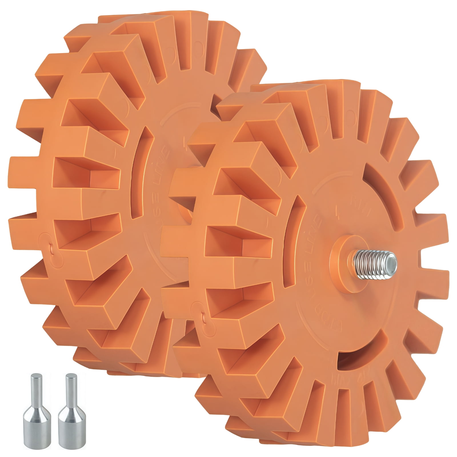 2 Pcs 4-Inch Pneumatic Rubber and Paint Removal Wheels, 25mm Thick ...