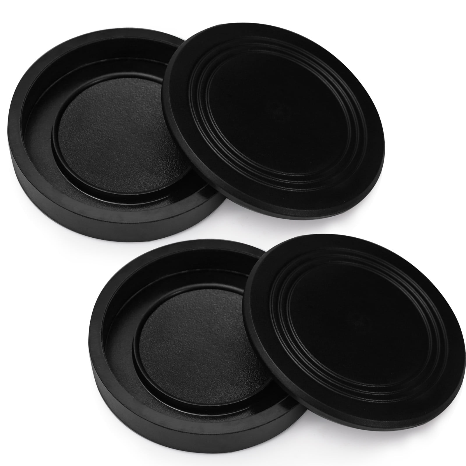 2 Pcs 4 Inch Round Covered Chinese Calligraphy Ink Stone, Traditional ...