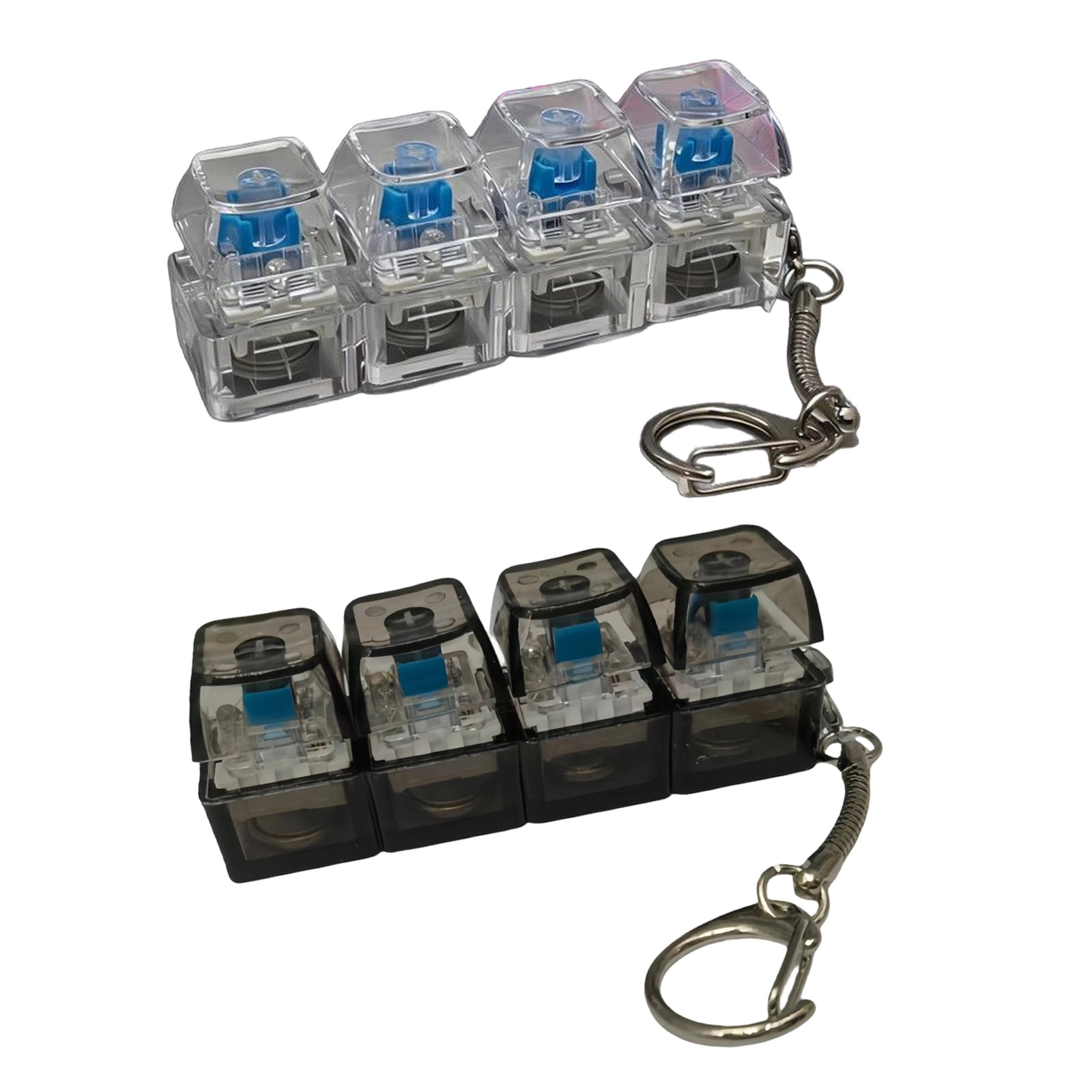 2 Pcs 4-Key Mechanical Keyboard Fidget Toys with LED Light, Light Up ...