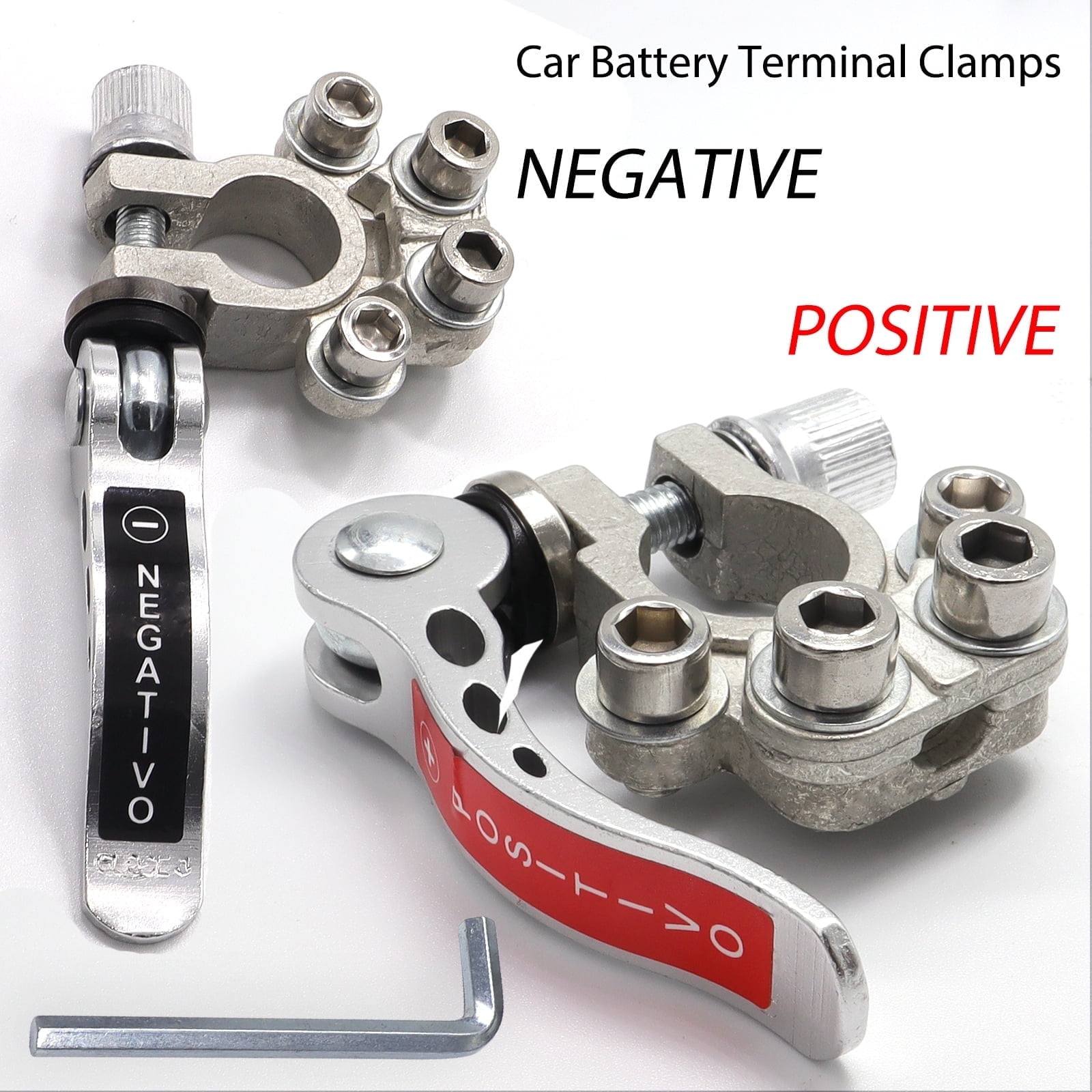 2 Pcs 4 Way Quick Release Disconnect Car Battery Terminal For SAE/JIS ...