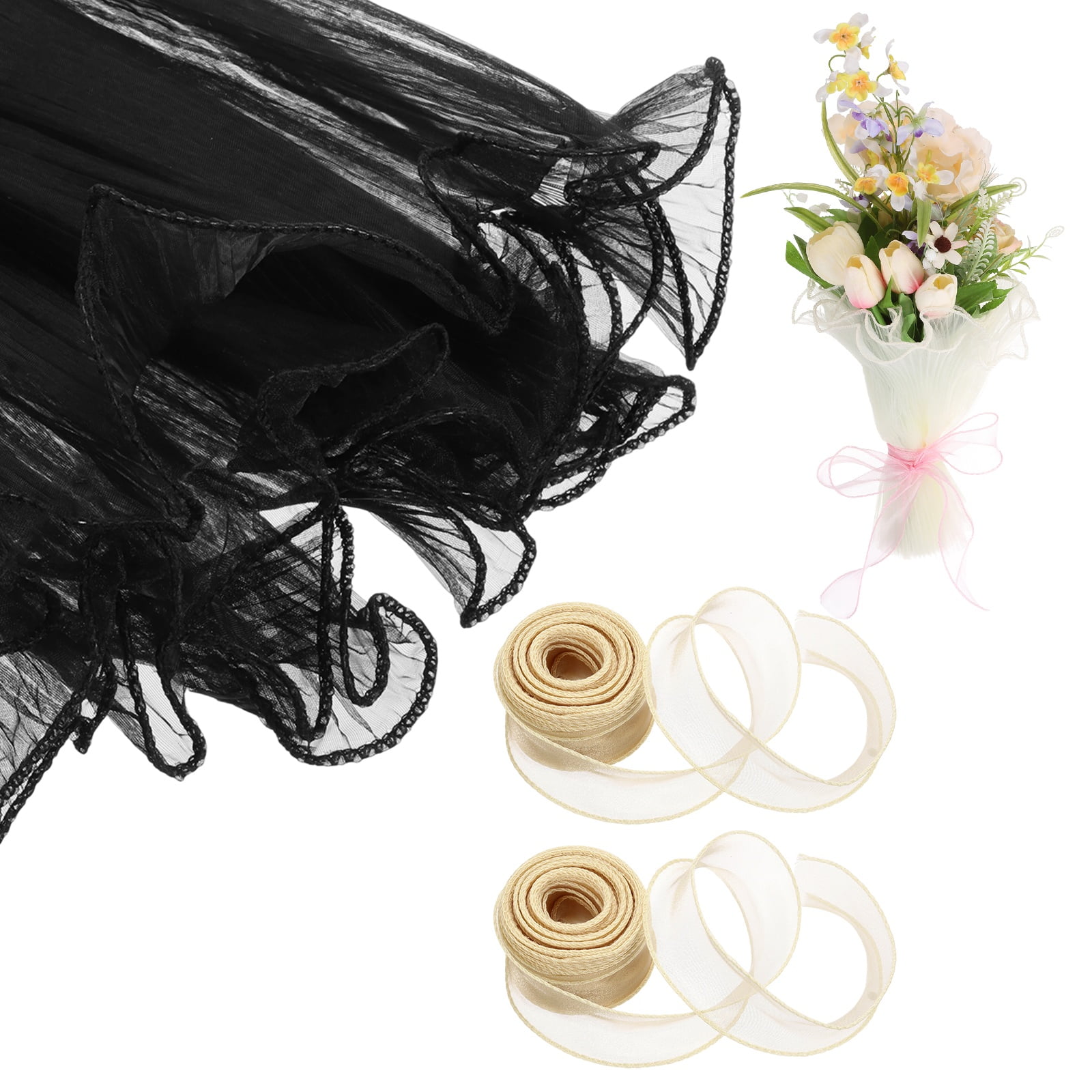 2 Pcs 4 Yards Flower Wrapping Mesh Paper Bouquet Floral Packaging Paper ...