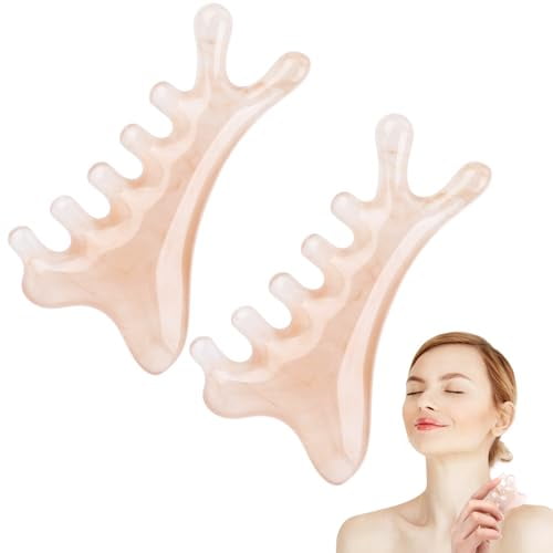 2 Pcs 4-in-1 Head Massage Comb, Gua Sha Facial Tools, Multi-Functional ...