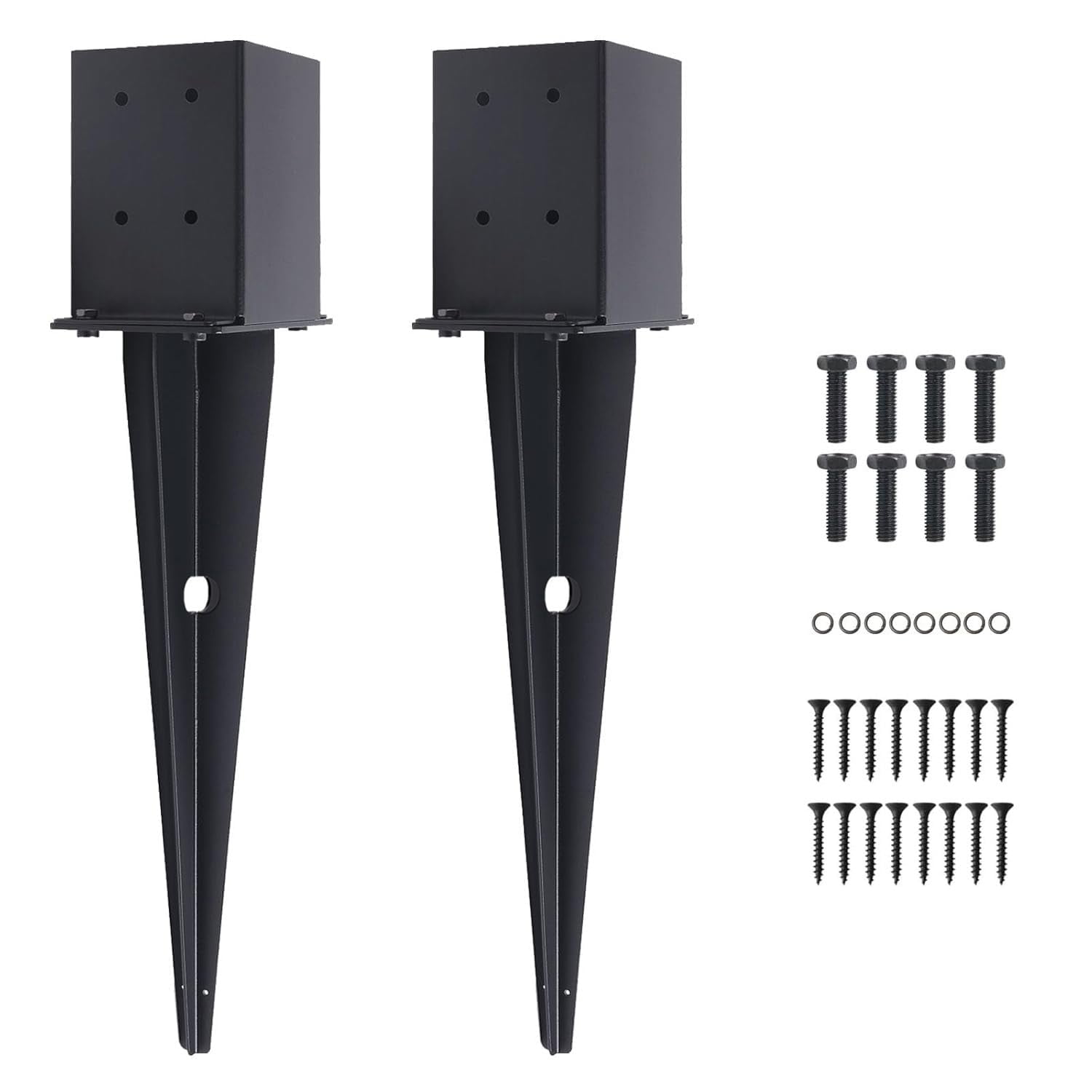 2 Pcs 4"x4" Fence Post Anchor,（Inner Size 3.6"x3.6"） Heavy Duty Anchor ...