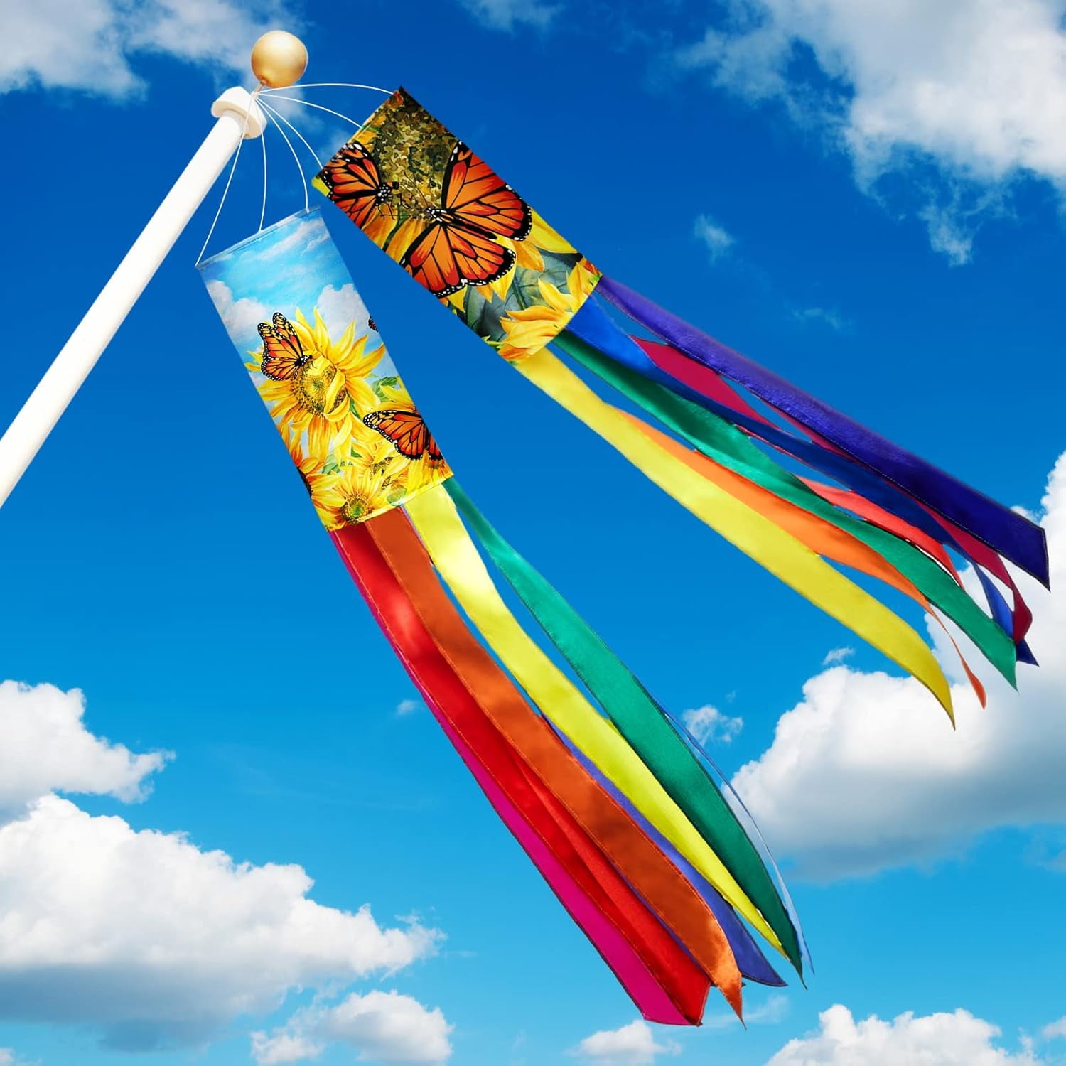 2 Pcs 40 Inches Twin Hummingbird Windsock, Decorative Spring Wind Socks ...