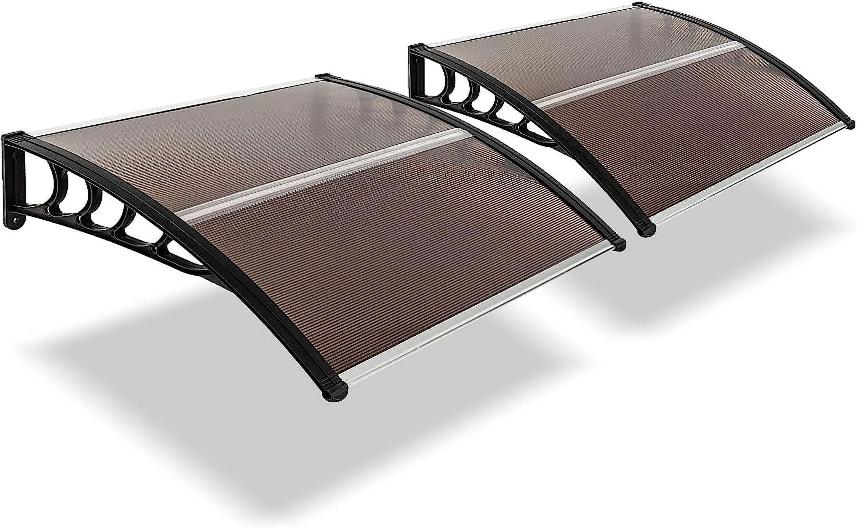 2 Pcs 40" x 40" Door Window Awning Exterior, Polycarbonate Cover Entry ...