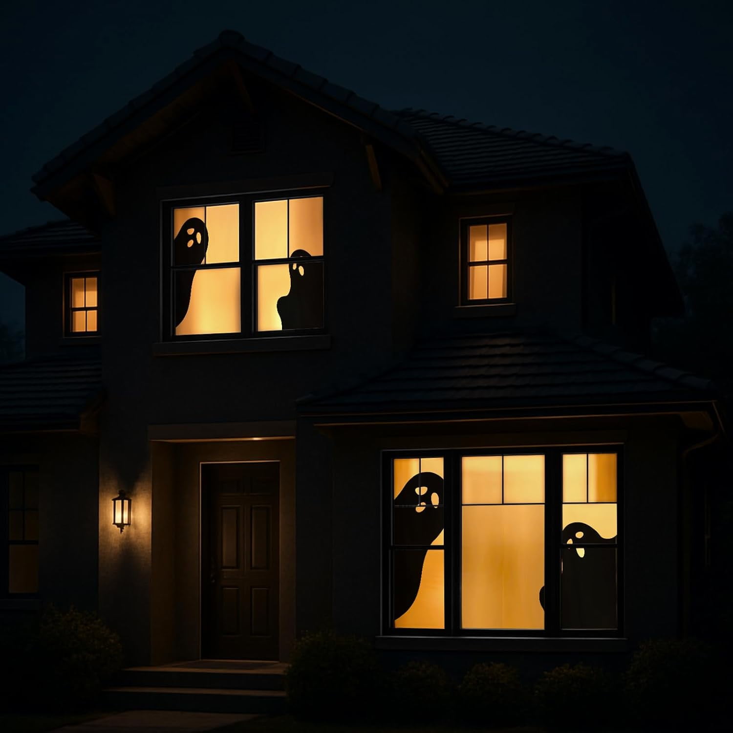 2 Pcs 40 x 60 Inch Halloween Ghost Silhouette Window Decor Window Cover ...