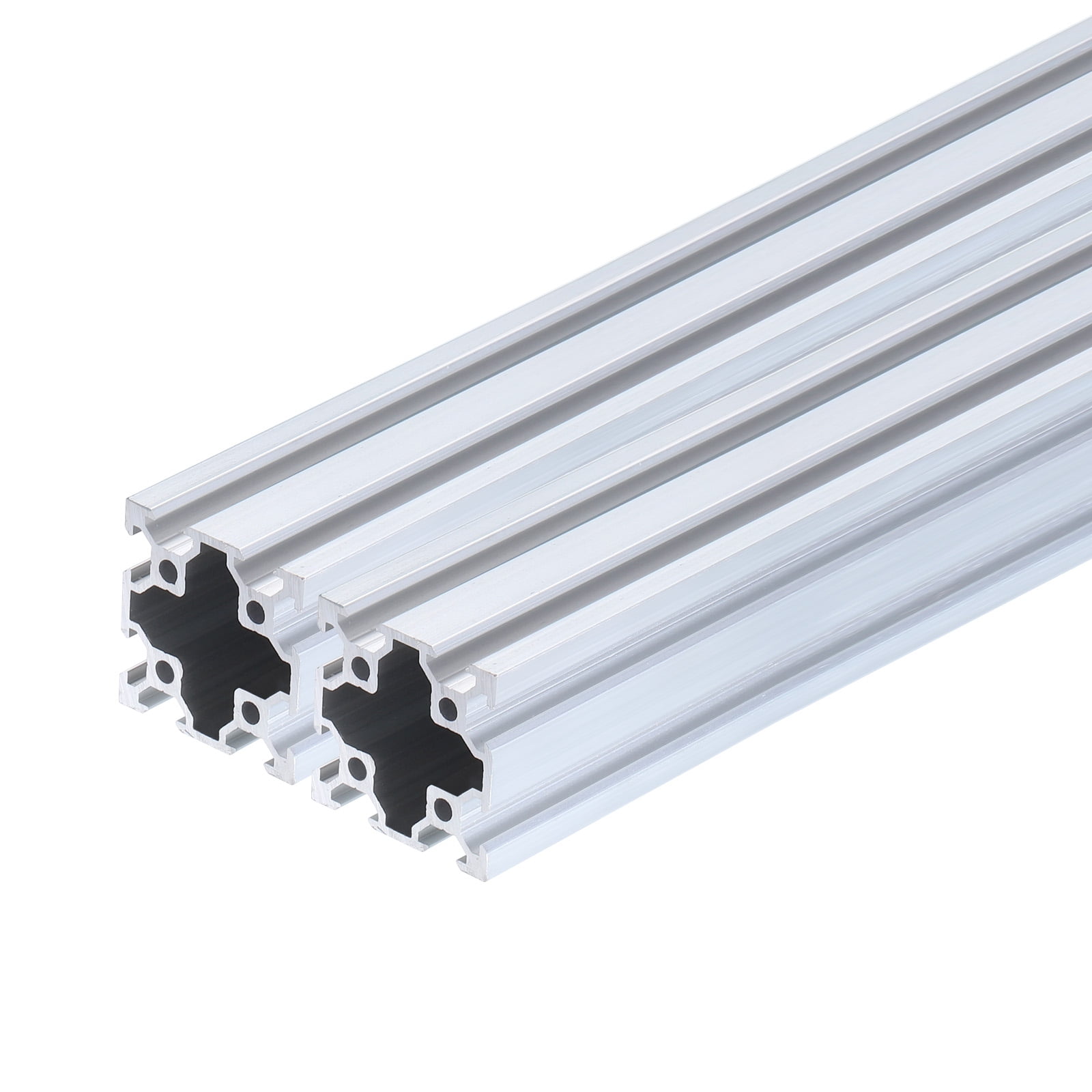 2 Pcs 4040 V Slot Aluminum Extrusion 500mm(19.68 Inch) Silver European ...