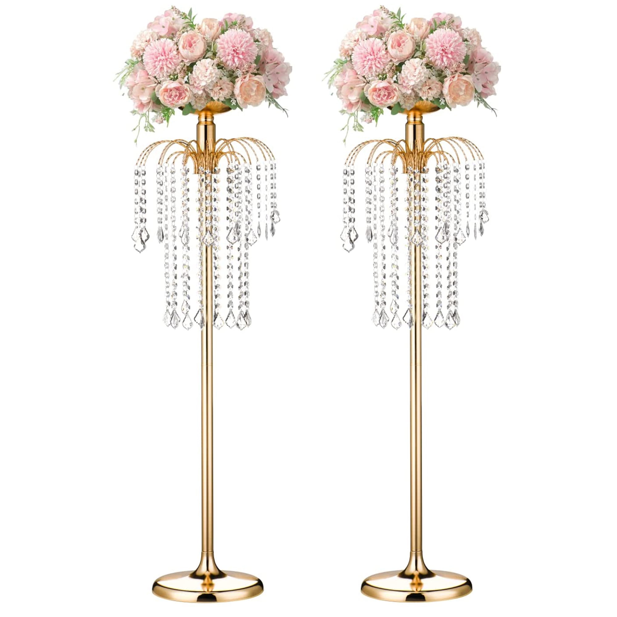 2 Pcs 42in Elegant Wedding Centerpieces Flower Arrangement Stand, Tall ...