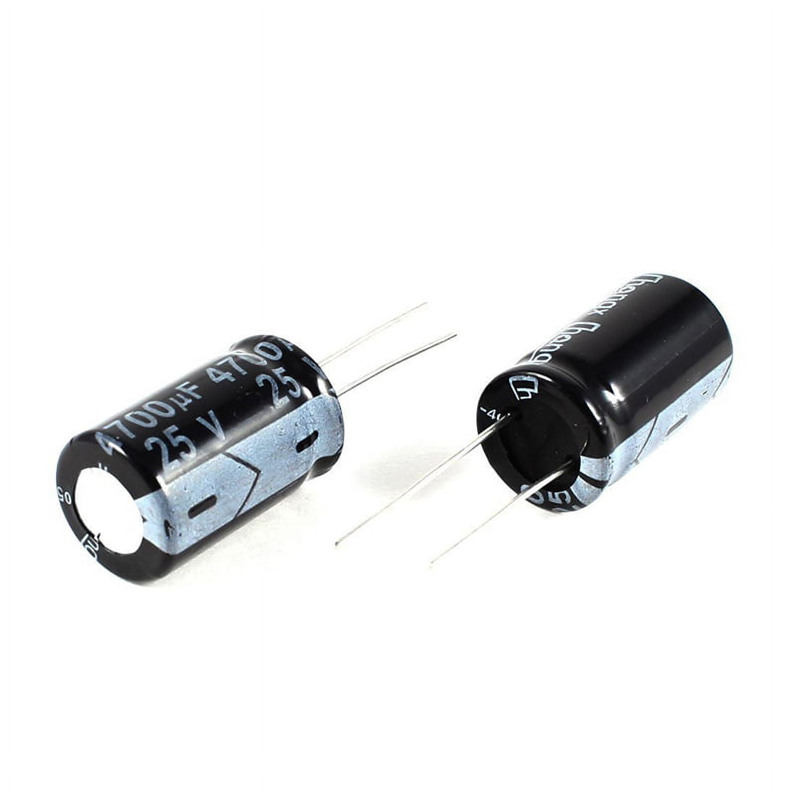 2 Pcs 4700uF 25V 105C Radial Electrolytic Capacitors Black 26x16mm ...