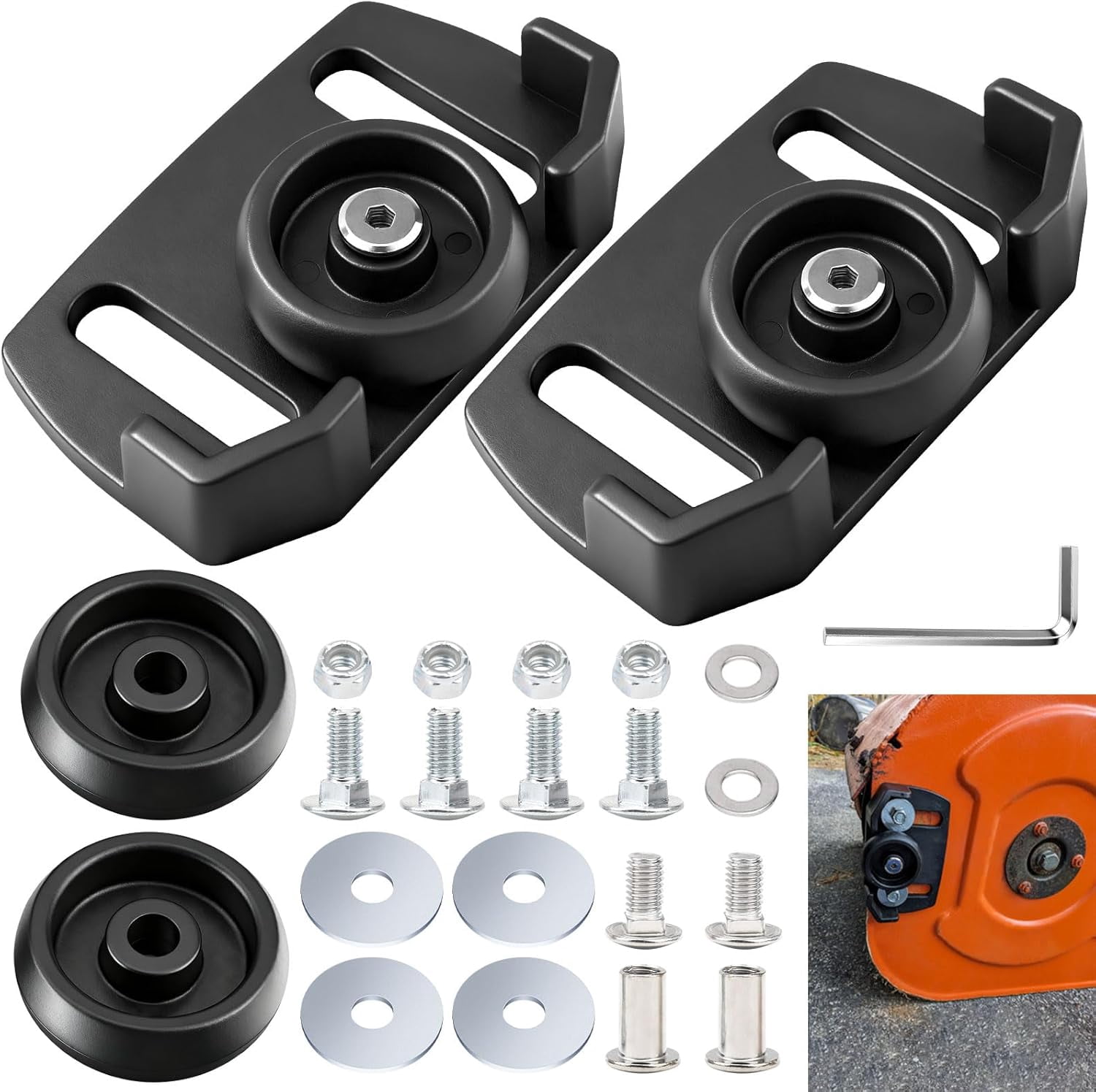 2 Pcs 490-241-0038 Universal Rolling Skid Shoes Wheel for Craftsman MTD ...