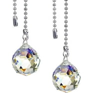 2Pcs Vintage-Style Fan Pull Ceiling Fan Chain Pulls Crystal Prism Ball ...