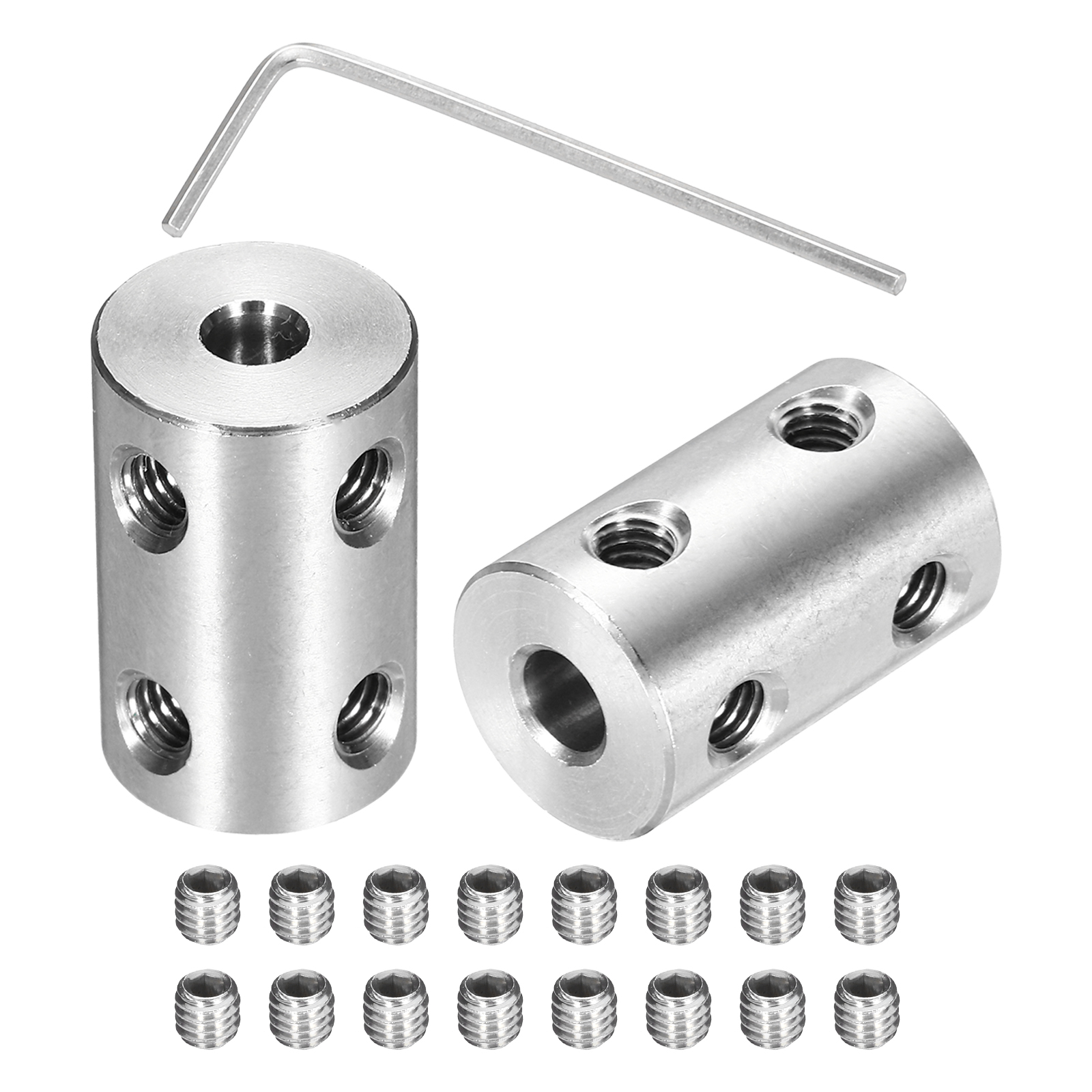 2 Pcs 4mm to 5mm Shaft Coupler Connector L22mm x D14mm Rigid Coupling ...