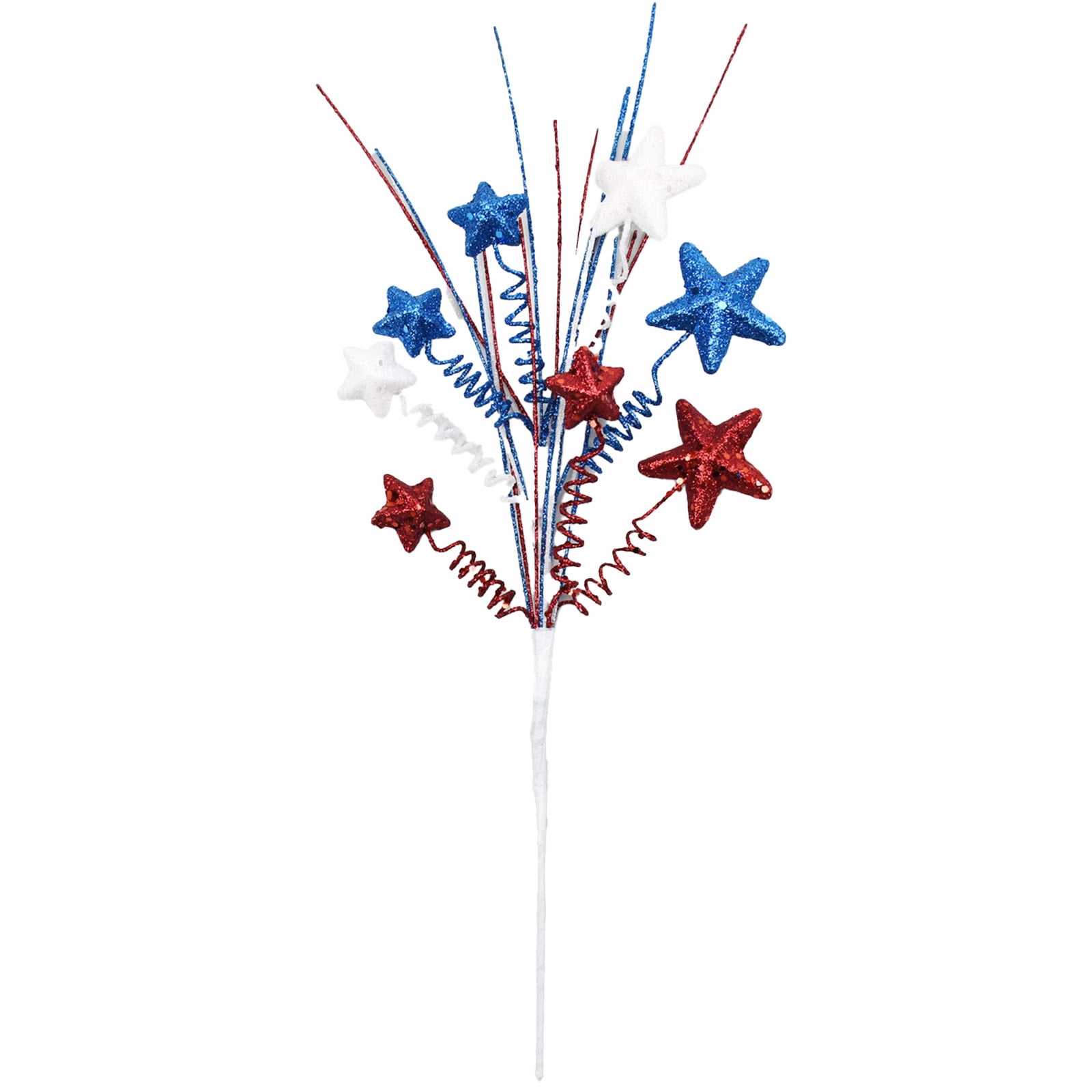 2 Pcs 4th of July Glitter Puffy Star Picks Foam Sparkly Sticks for ...