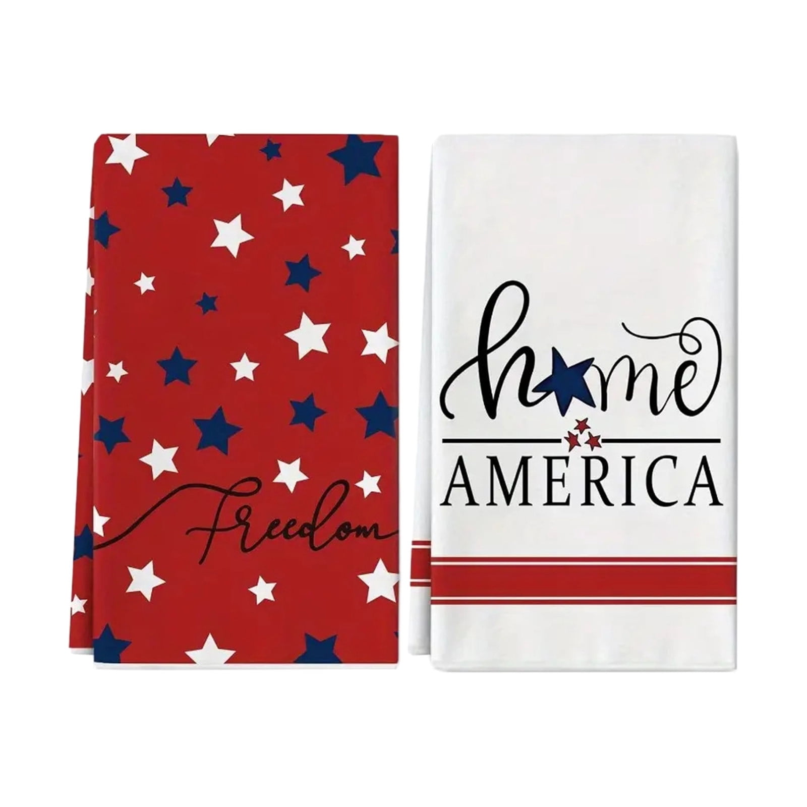 2 Pcs 4th of July Patriotic Kitchen Towels Memorial Day Hand Dishtowels ...