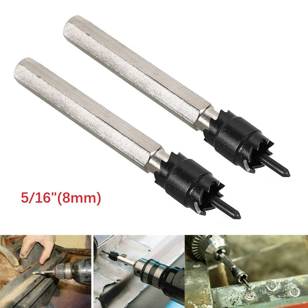 2 Pcs 5/16In Spot Weld Drill Bit Cutter Double Sided Carbide Tip Point ...