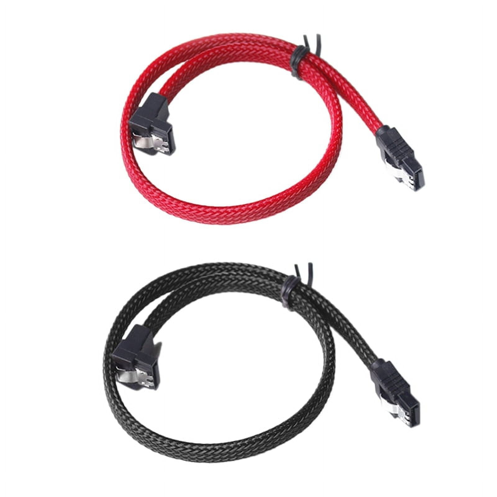 2 Pcs 50CM 3.0 III SATA3 7Pin Data Cable Right Angle 6Gb/S SSD Cables ...