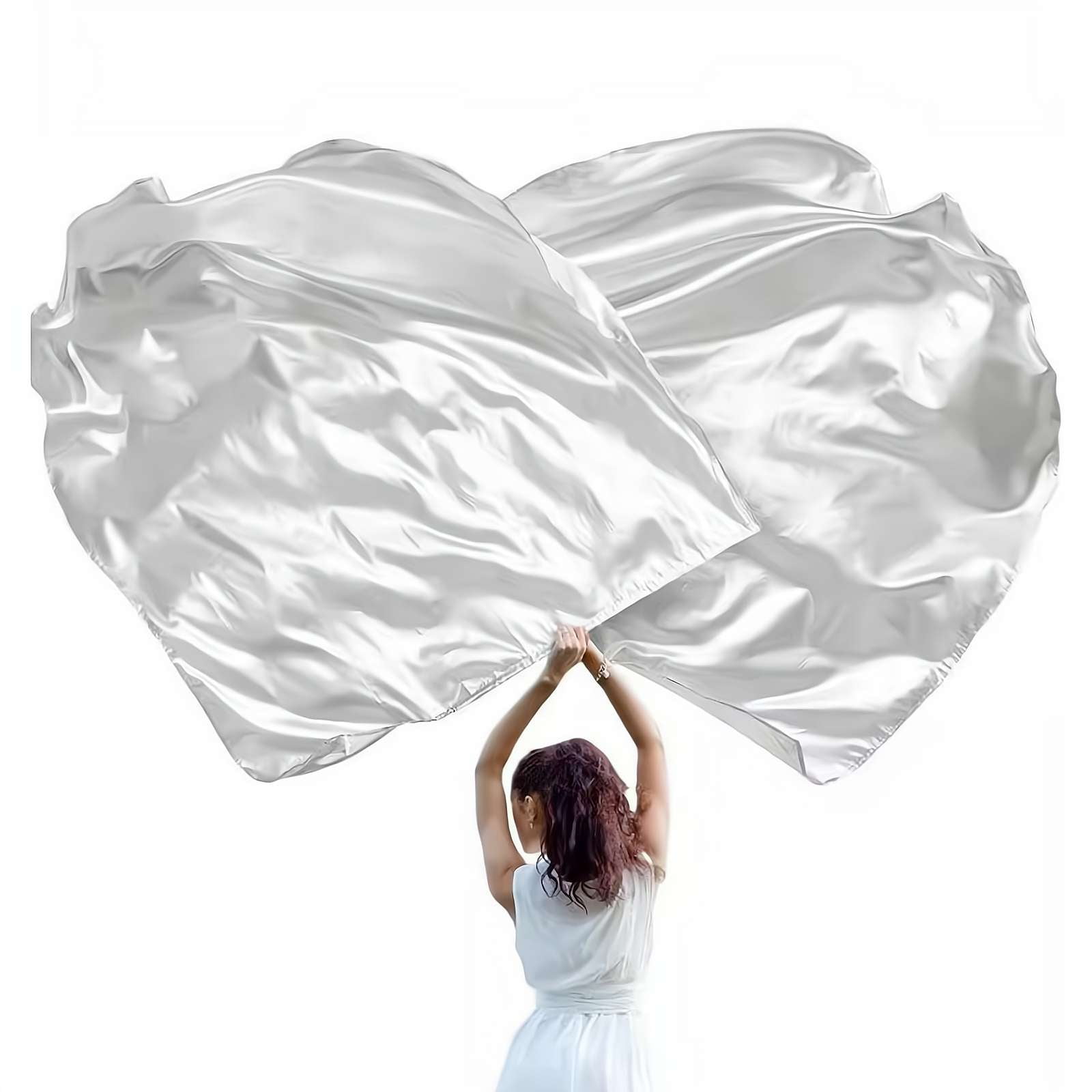 2 Pcs 55" Praise Dance Worship Flags with Scalable Rod,Church ...